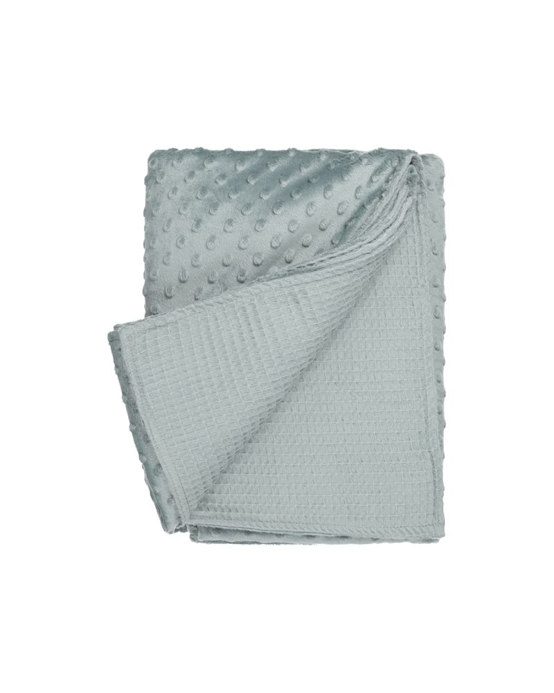 Ledikant deken minky/wafel (petrol) - Babystyling.nl